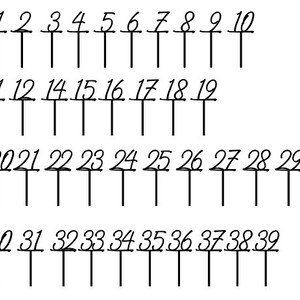 Numerical Table Numbers for Wedding Centerpieces | Script Table Numbers ...