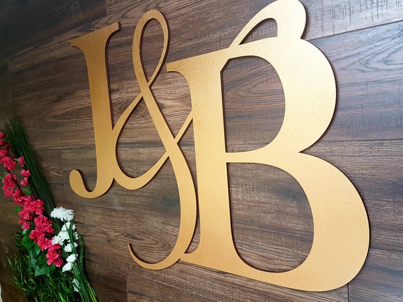 Wedding Initials Sign Wedding Wood Monogram Wood Cut Out - Etsy