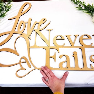 Wedding Sign Love Never Fails | Love Never Fails Wood Sign | Large ...