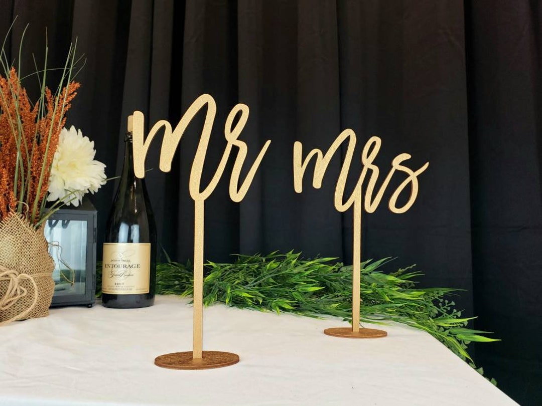 Mr and Mrs Signs Head Table Signs Wedding Centerpieces - Etsy