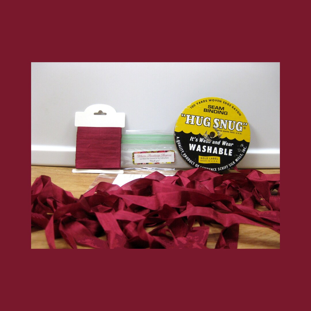 5yds Hug Snug Burgundy Seam Binding Ribbon, (discontinued) Specialty ...