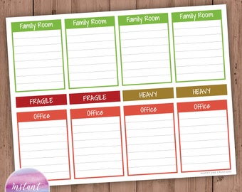 Blank Moving Box Labels, Moving Box Stickers, Relocation Stickers ...