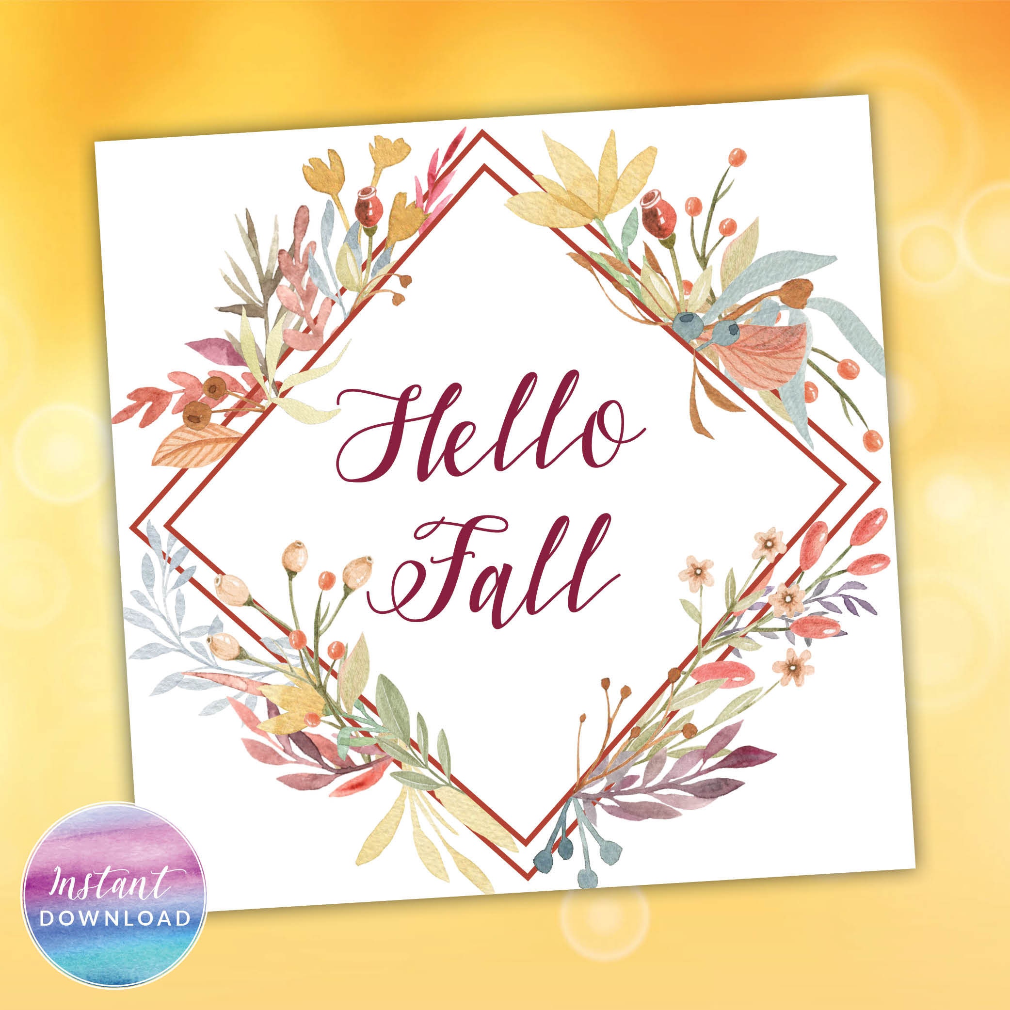 Hello Fall Sign - Etsy