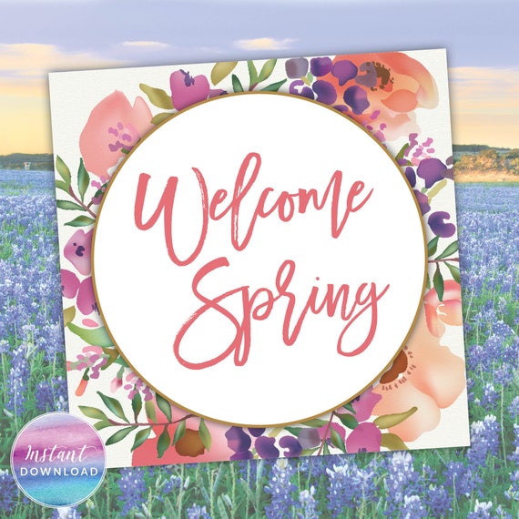 Welcome Spring Sign | Etsy