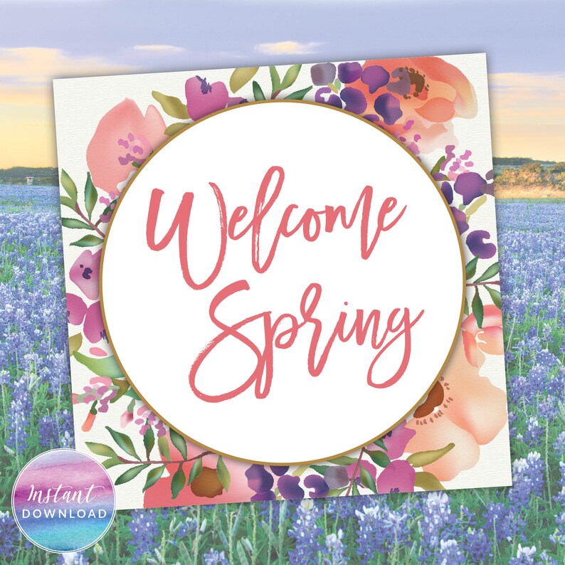 Welcome Spring Sign - Etsy