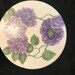 Painted Tile; Hydrangeas, Botanical Art. Purple Ceramic Tile, Hand ...