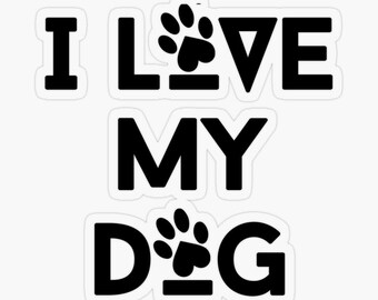 Paw Print Heart Vinyl Decal Sticker, 4.5 X 5, Love My Dog - Etsy