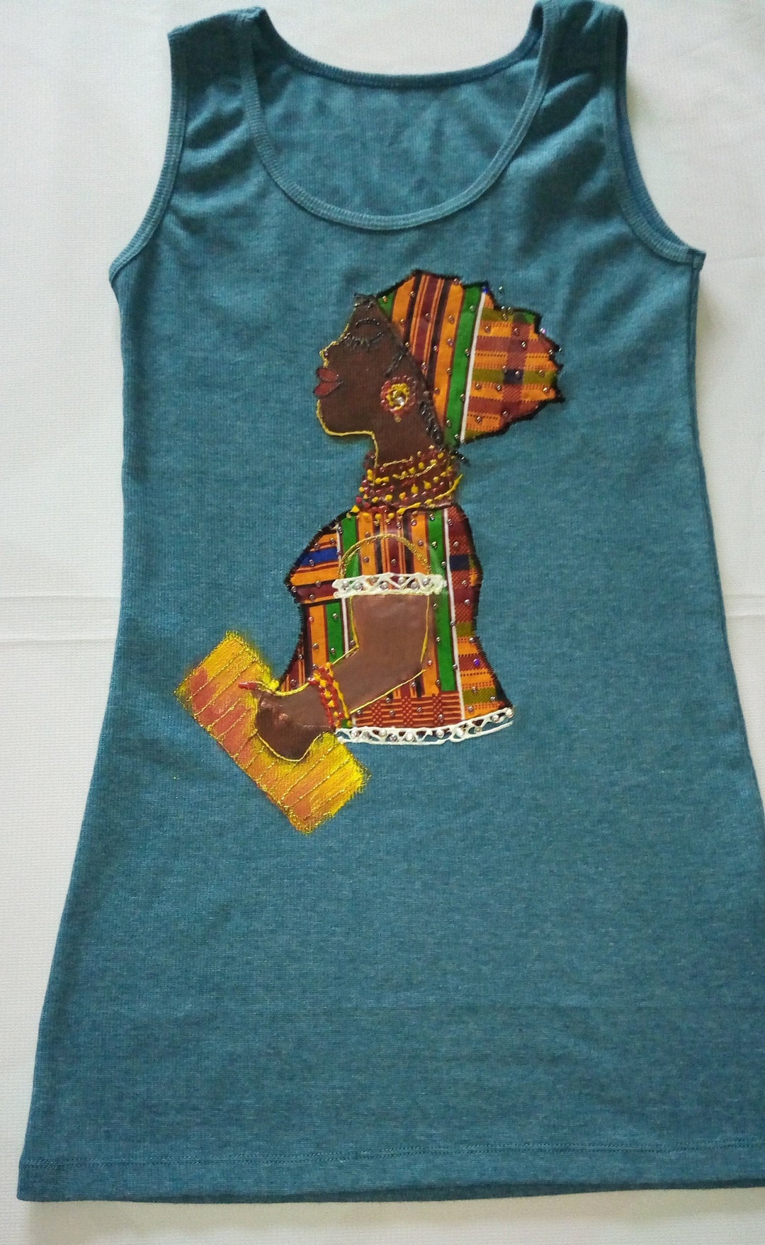 Ashanti Hand Painted Art Kente Cotton Tank Top (small) - Etsy