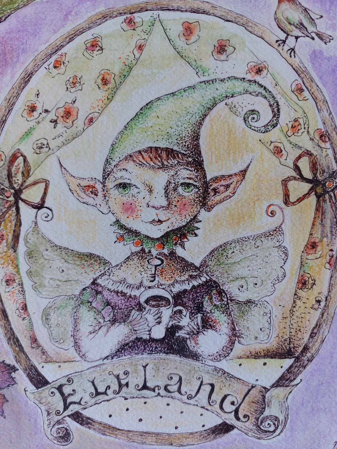 Elfland Art, Drawing Handmade on Paper of Cotton - Etsy