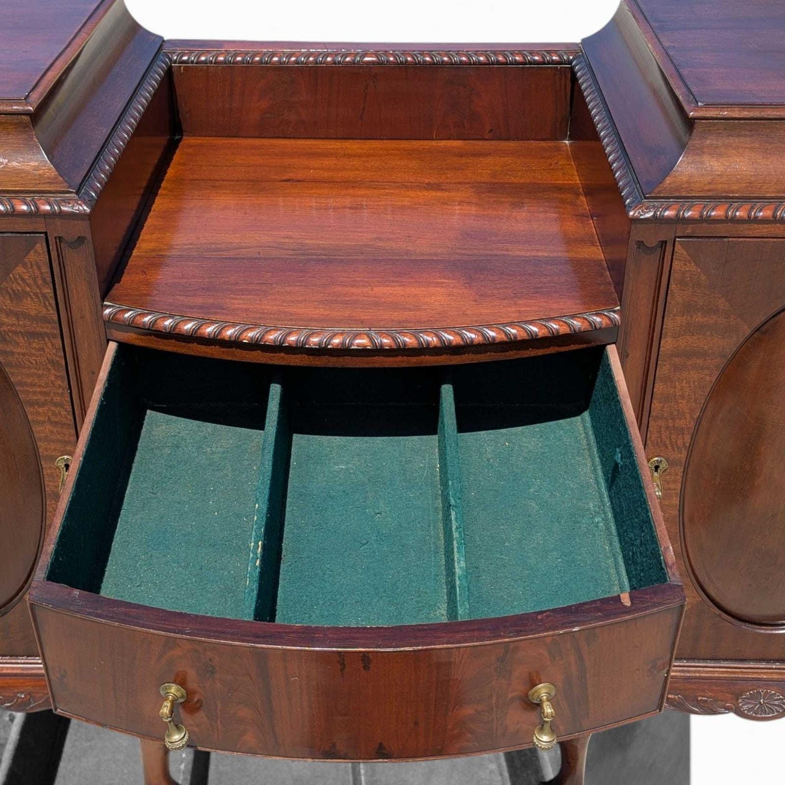 Antique Chippendale Mahogany Sideboard: Carved Server Cabinet With Claw ...