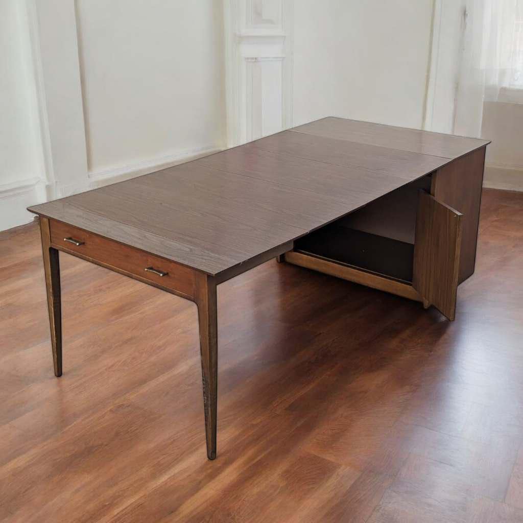 Expandomatic Mid Century Walnut Dining Table Cabinet - Saginaw ...
