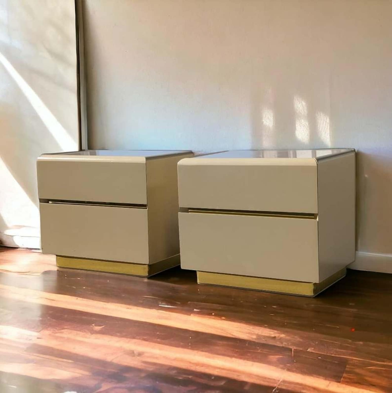 Vintage Lane Nightstands: Postmodern Lacquer Bedroom End Tables - Etsy