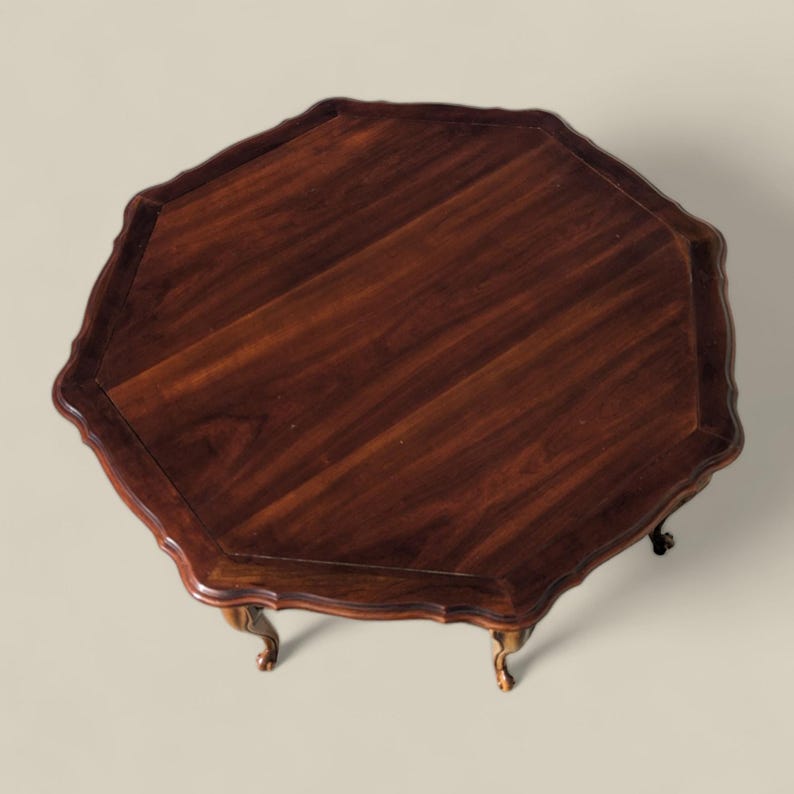Vintage Wood Coffee Table, Low Profile, Living Room, Round, Victorian ...