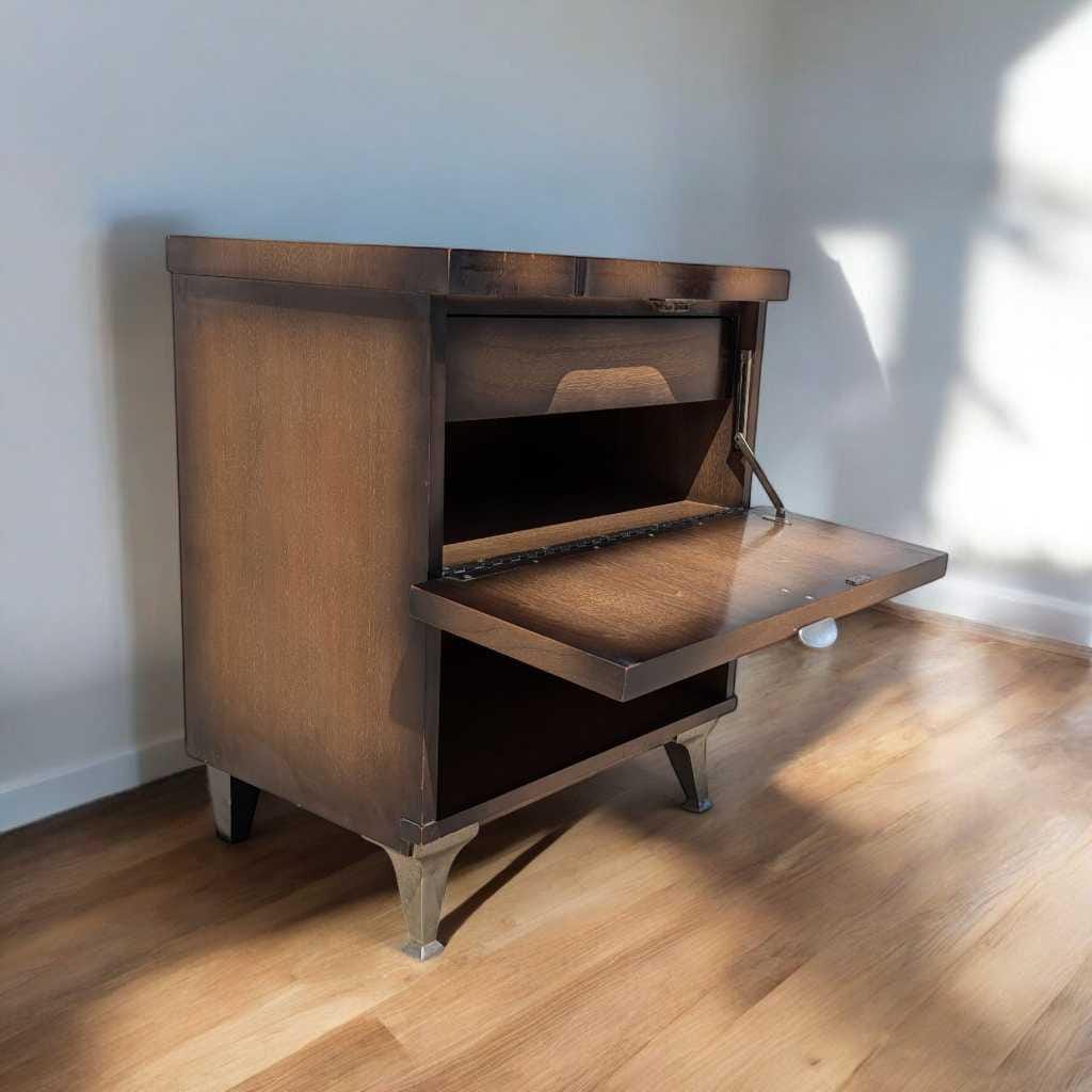 Vintage Atomic Nightstand: Mid-century Modern Drop-front Side Table - Etsy
