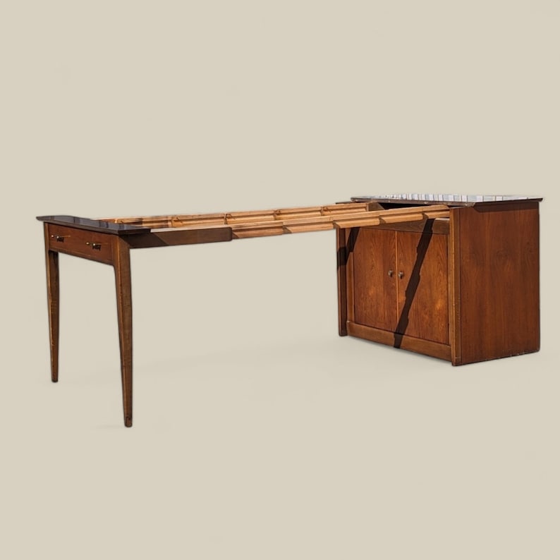 Expandomatic Mid Century Walnut Dining Table Cabinet - Saginaw ...