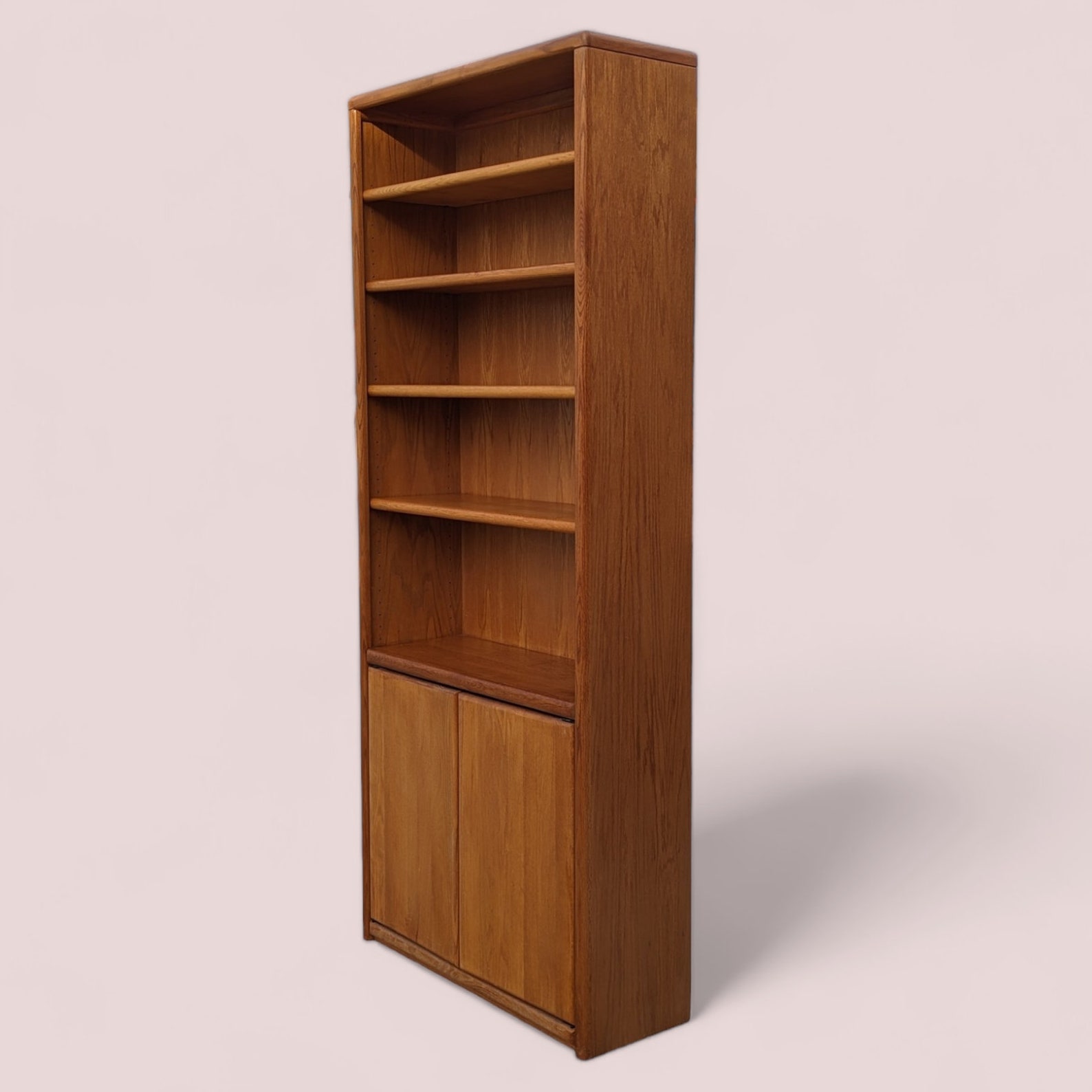 Nice Oak Bookcase, Vintage, Adjustable Shelves, Solid Wood, Mid Century ...