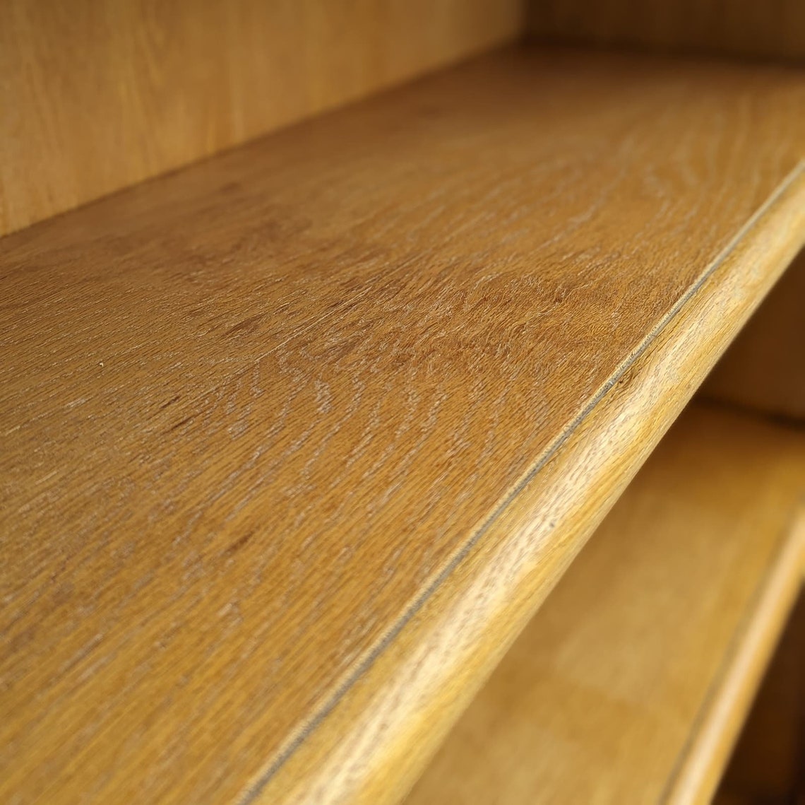 Nice Oak Bookcase, Vintage, Adjustable Shelves, Solid Wood, Mid Century ...