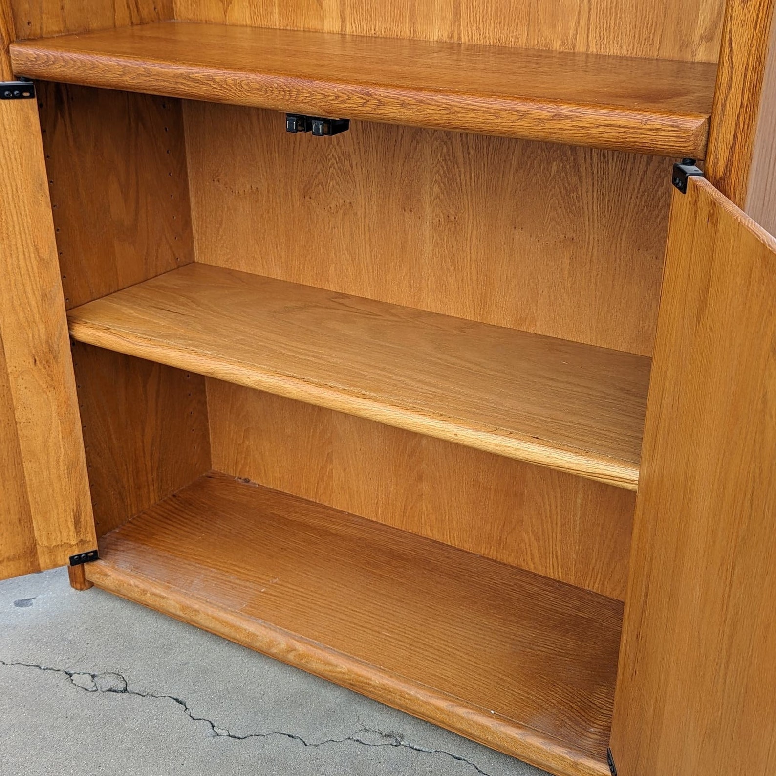 Nice Oak Bookcase, Vintage, Adjustable Shelves, Solid Wood, Mid Century ...