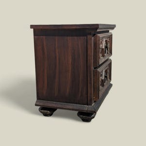 Vintage Nightstand, End Table, Gothic Revival, Spanish, Carved Wood ...
