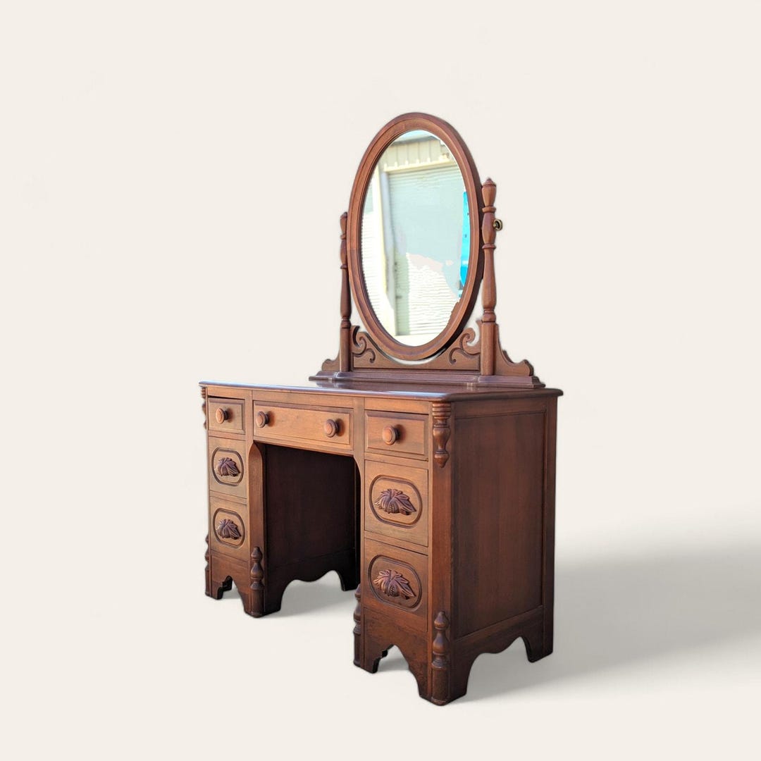 Vintage Vanity Mirror, Chippendale, Traditional, Early American, Wood ...