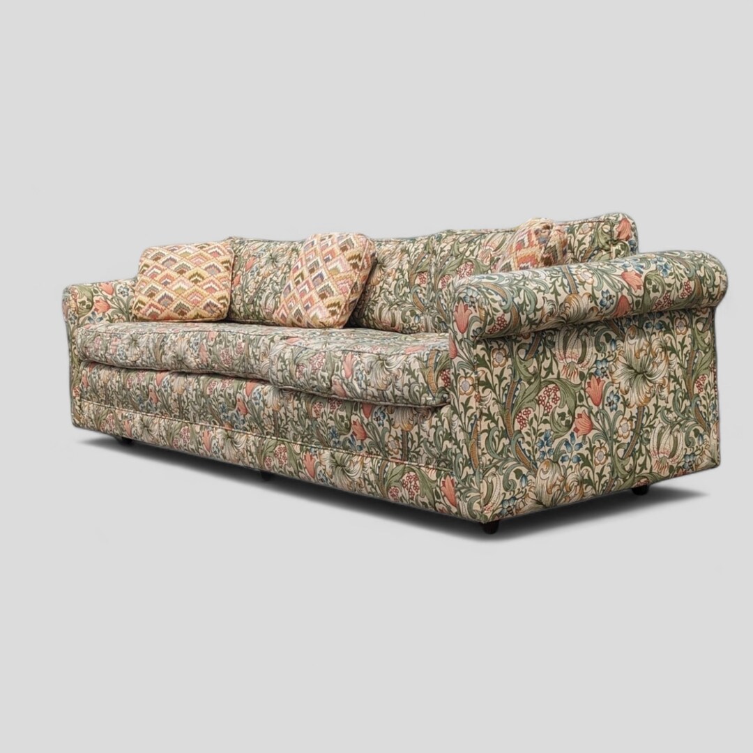 Vinatge Sofa, Maximalist, Mid Century, MCM, Floral, Green, Beige ...