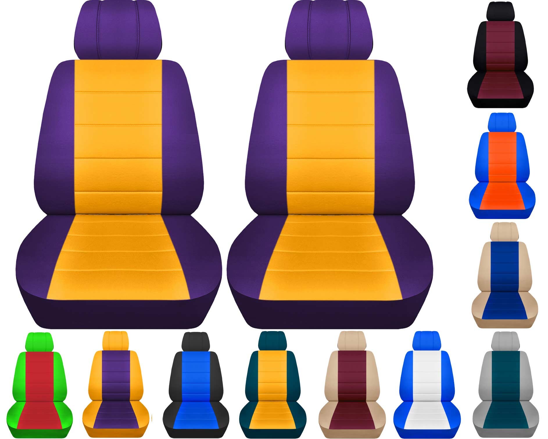 Combination colors front set car seat covers we will make to | Etsy