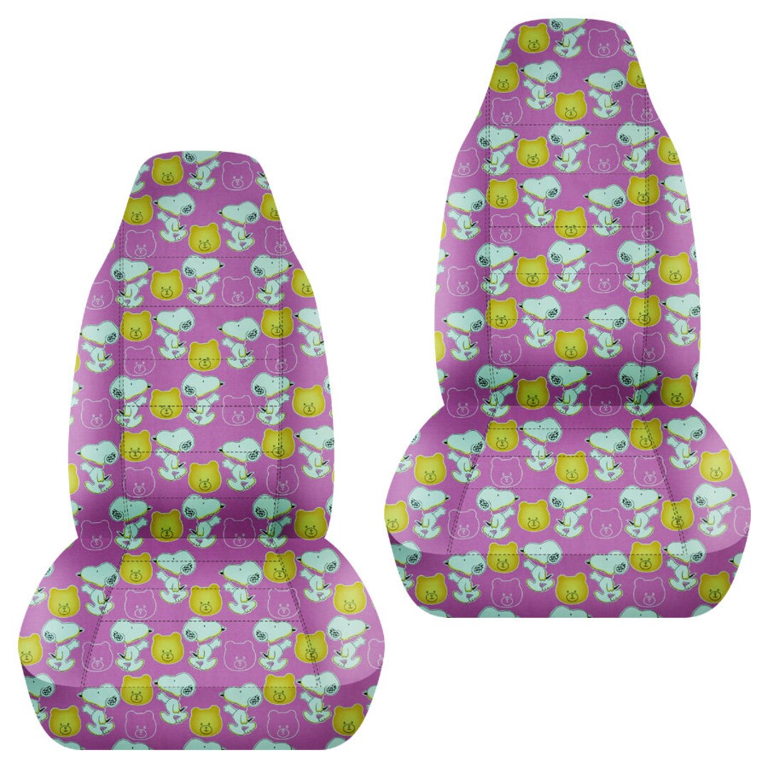 Fit: front Set Seat Covers Only Snoopy Design on Pink - Etsy