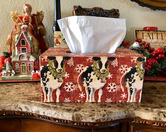 Cow Tissue Box Cover - Etsy