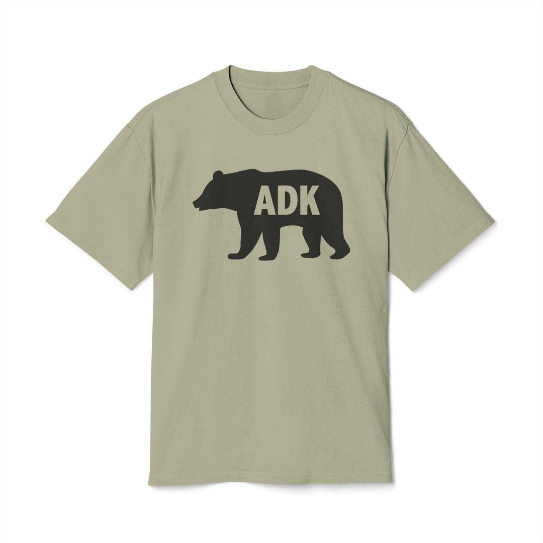 T-shirt, Black Bear Outline With ADK Cutout Adirondacks Upstate NY ...