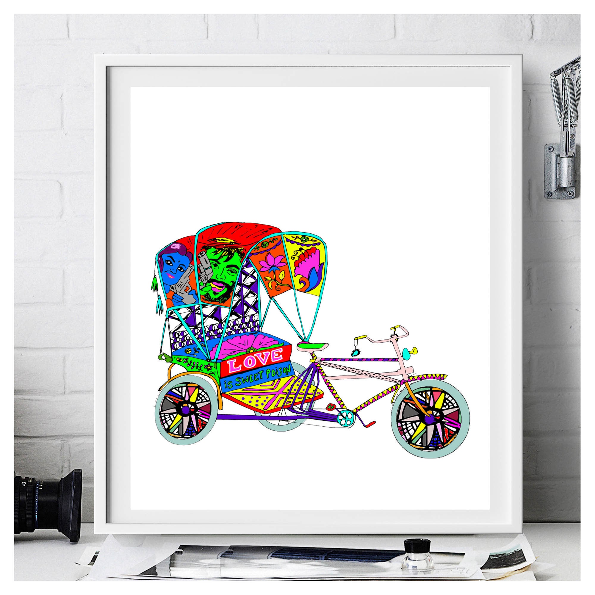 Bicycle Rickshaw Print - Etsy
