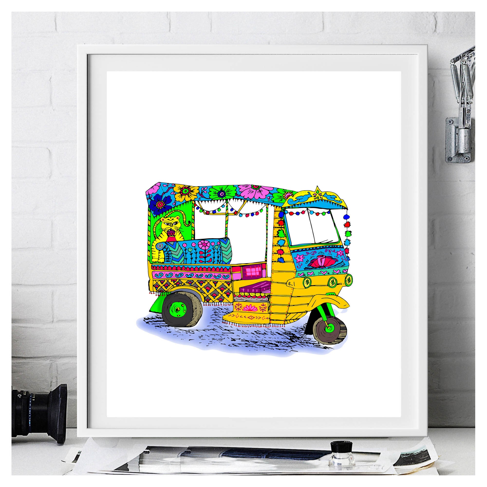 Tiger Auto Rickshaw Print - Etsy