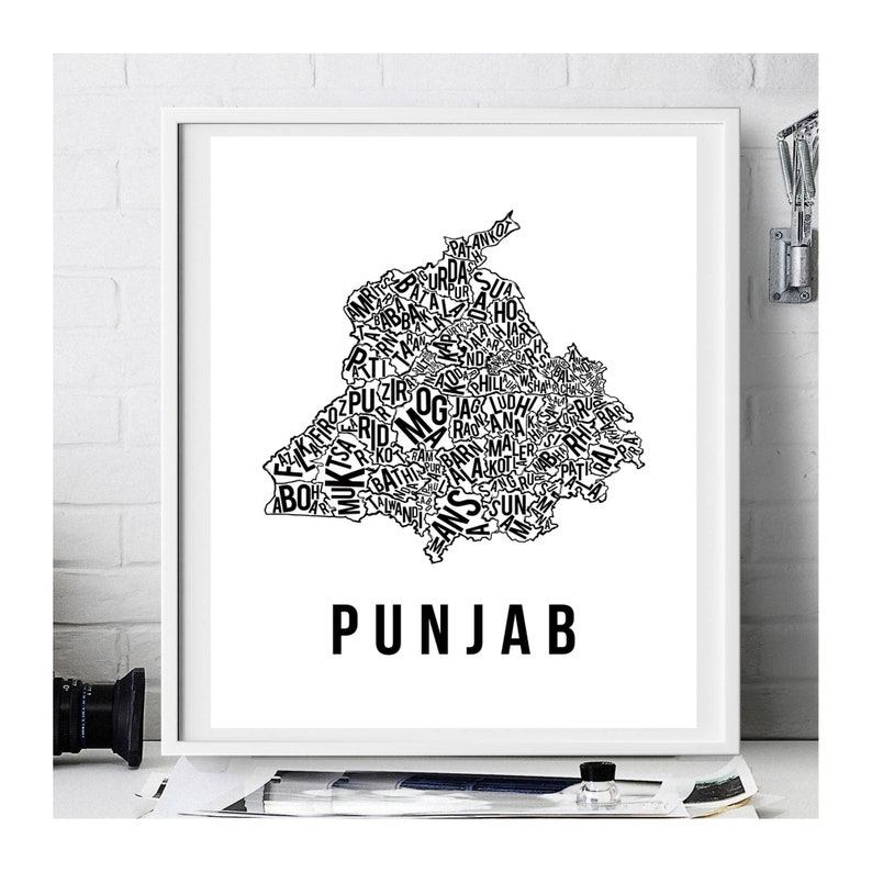 Punjab Typography Print - Etsy Canada
