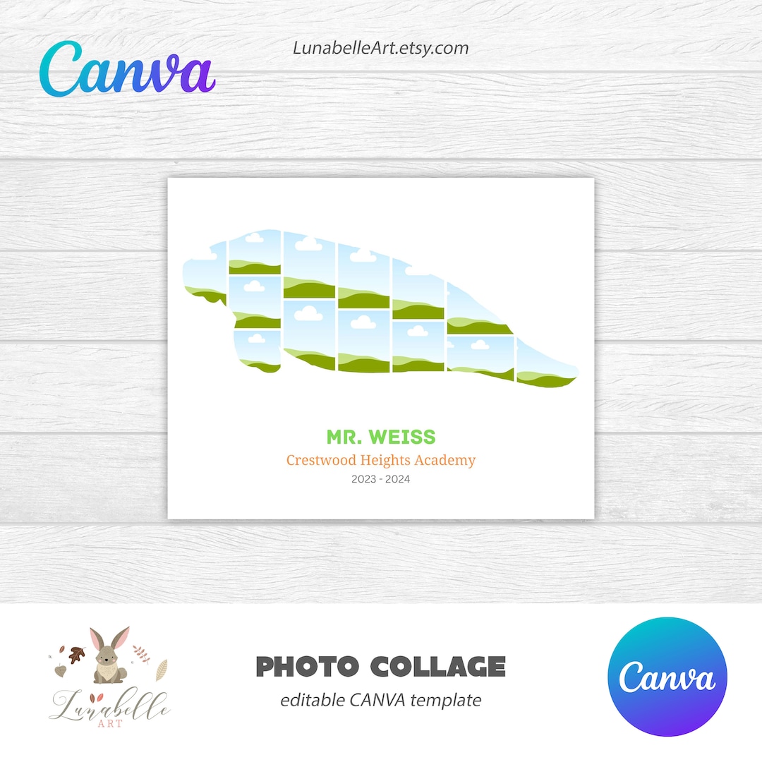 Manatee Photo Collage | Animal Collage | Editable Photo Collage Canva ...