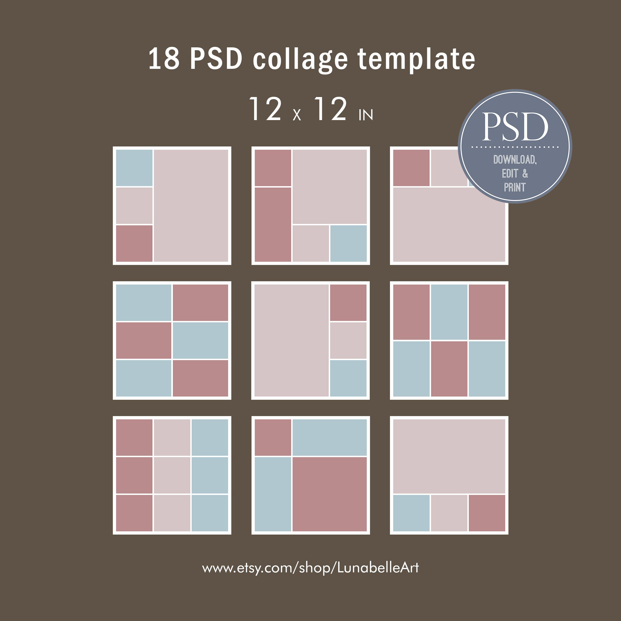 Storyboard 12x12 18 Files Photo Collage Template Photo | Etsy