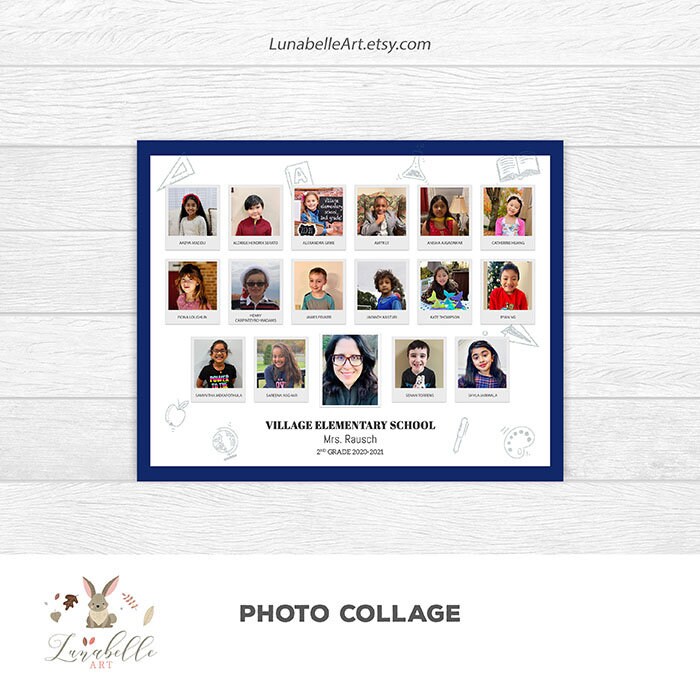 School Photo Collage School Photo Display Teachers Gift | Etsy