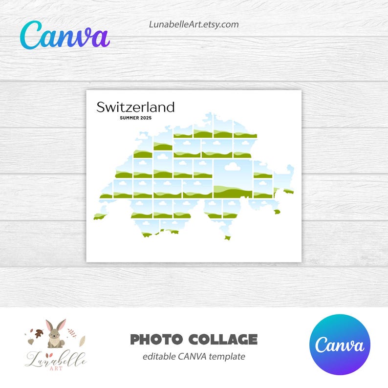 Switzerland Collage | Switzerland Map Photo Collage | Travel Photo ...