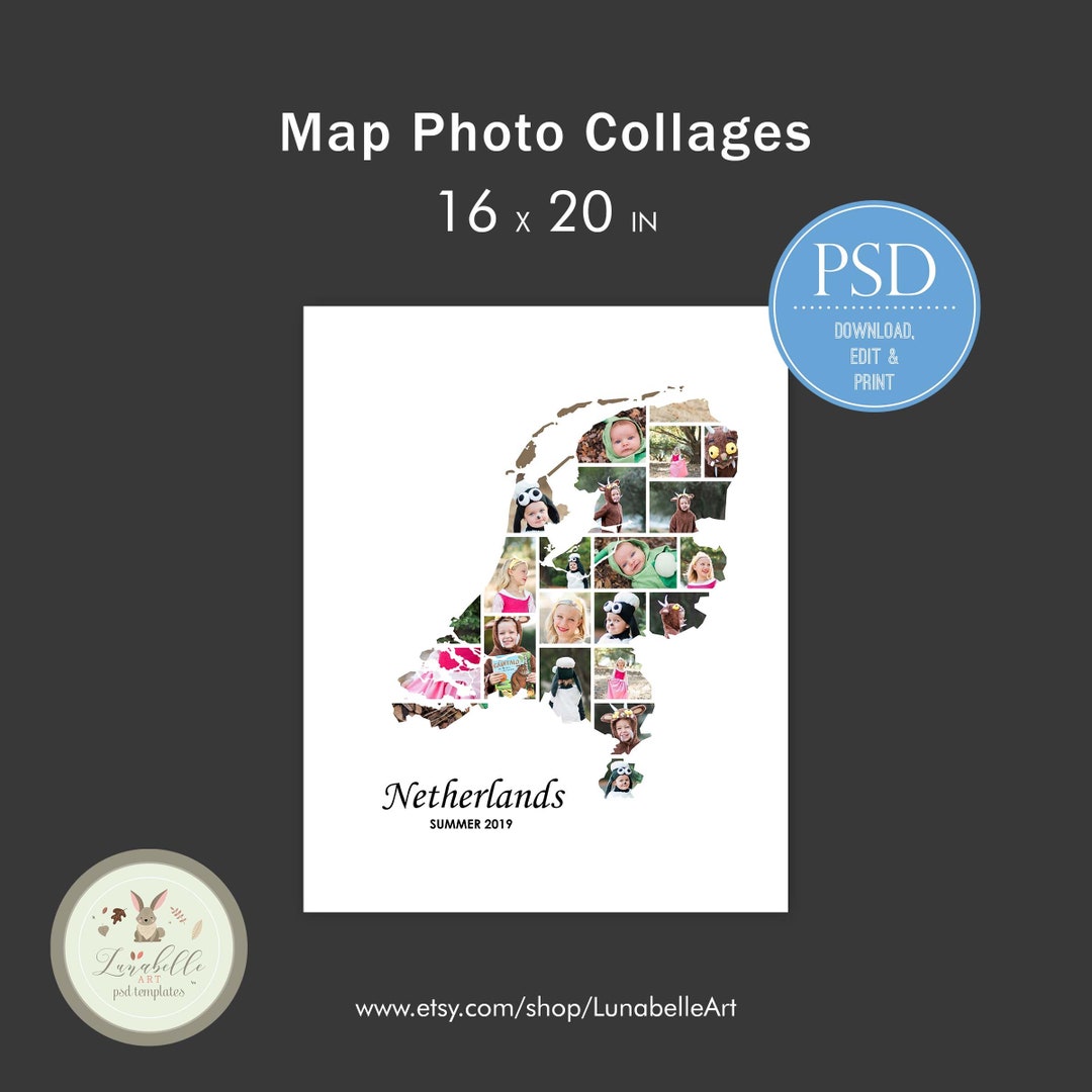 Netherlands Collage | Netherlands Map Photo Collage | Travel Photo ...
