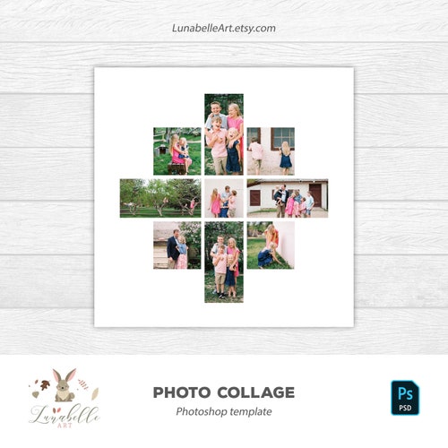 Photo Collage Template Photoshop Template Custom Photo | Etsy