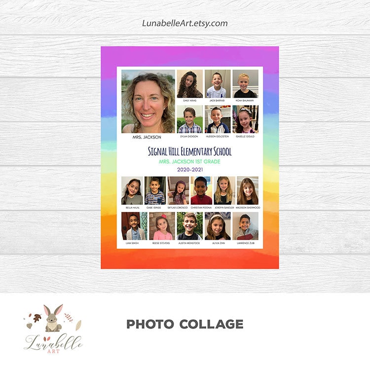 School Photo Collage School Photo Display Teachers Gift | Etsy