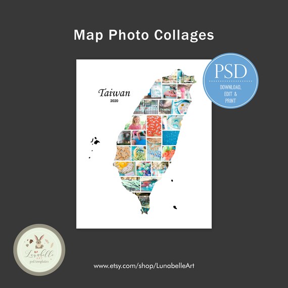 Taiwan Collage Taiwan Photo Collage Taiwan Map Photo - Etsy