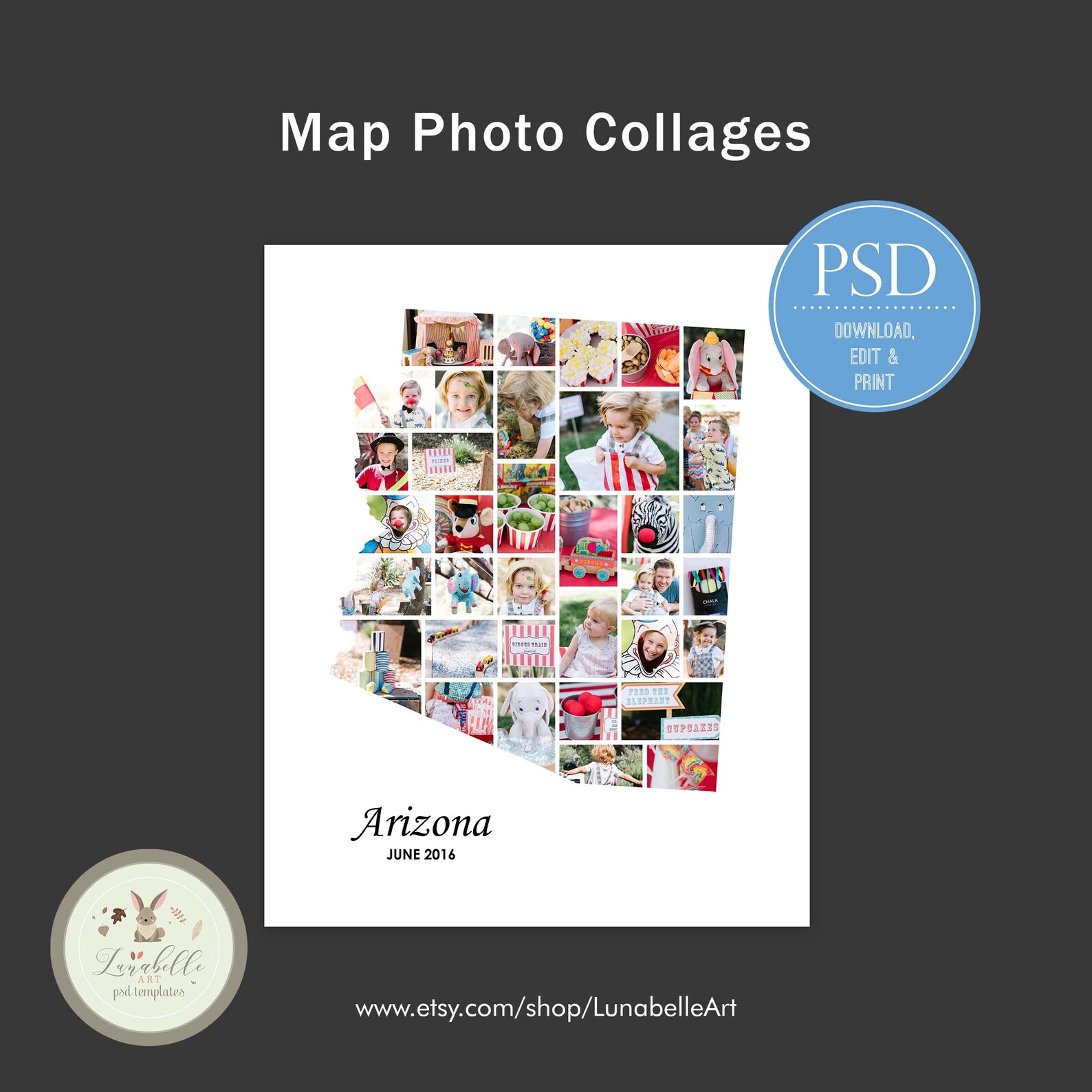 Arizona Collage | Arizona Map Photo Collage | Travel Photo Collage ...