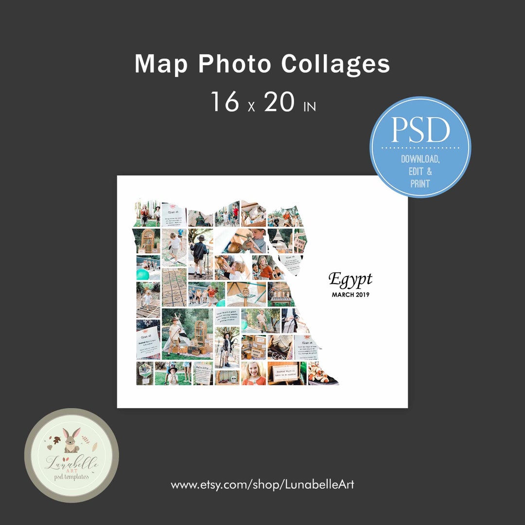 Egypt Collage | Egypt Map Photo Collage | Travel Photo Collage ...