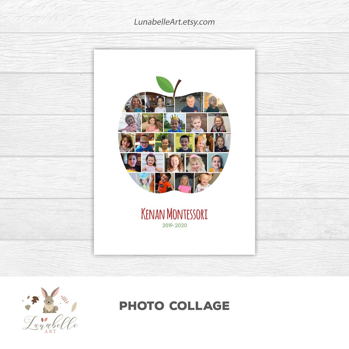 Apple School Photo Collage | School Photo Display | Teachers Gift ...