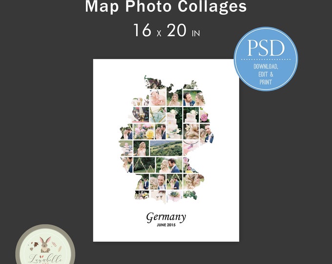 Germany Photo Collage Gift, Personalized Germany Travel Vacation Gift ...
