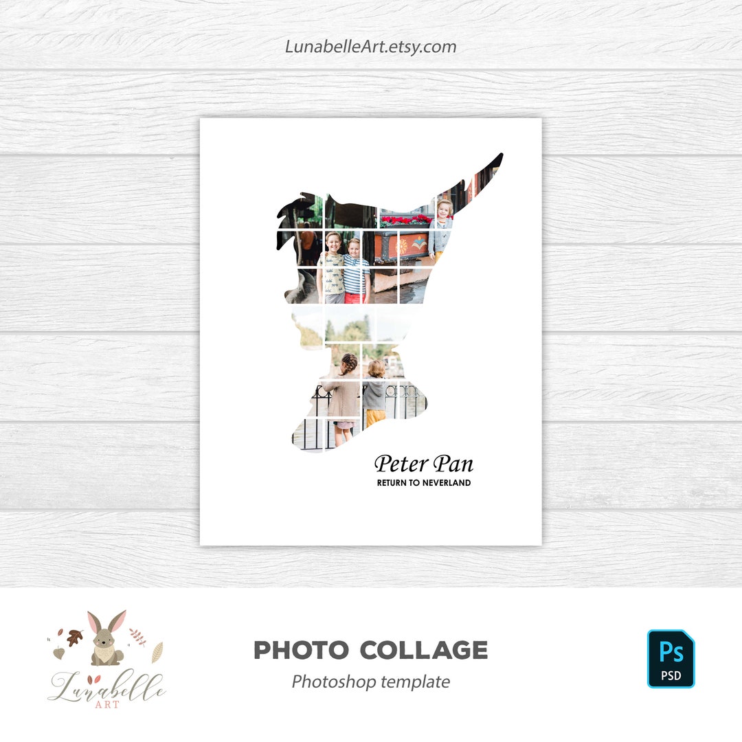 Peter Pan Photo Collage Template Peter Pan Collage Disney - Etsy
