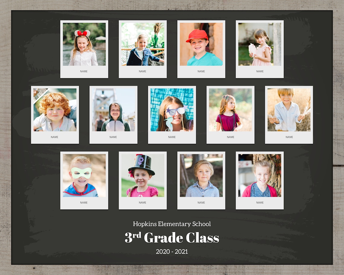 Chalkboard School Photo Collage | School Photo Display | Teachers Gift ...