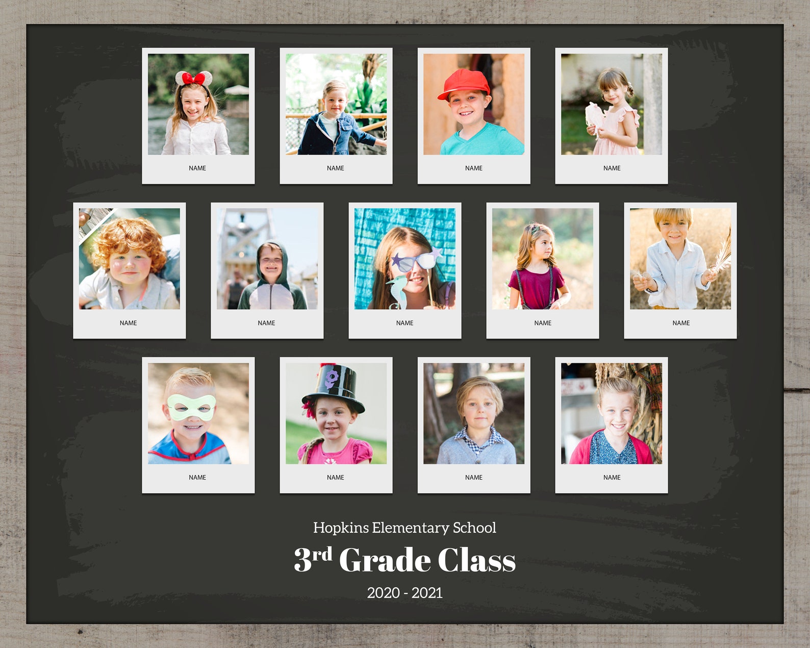 Chalkboard School Photo Collage School Photo Display - Etsy