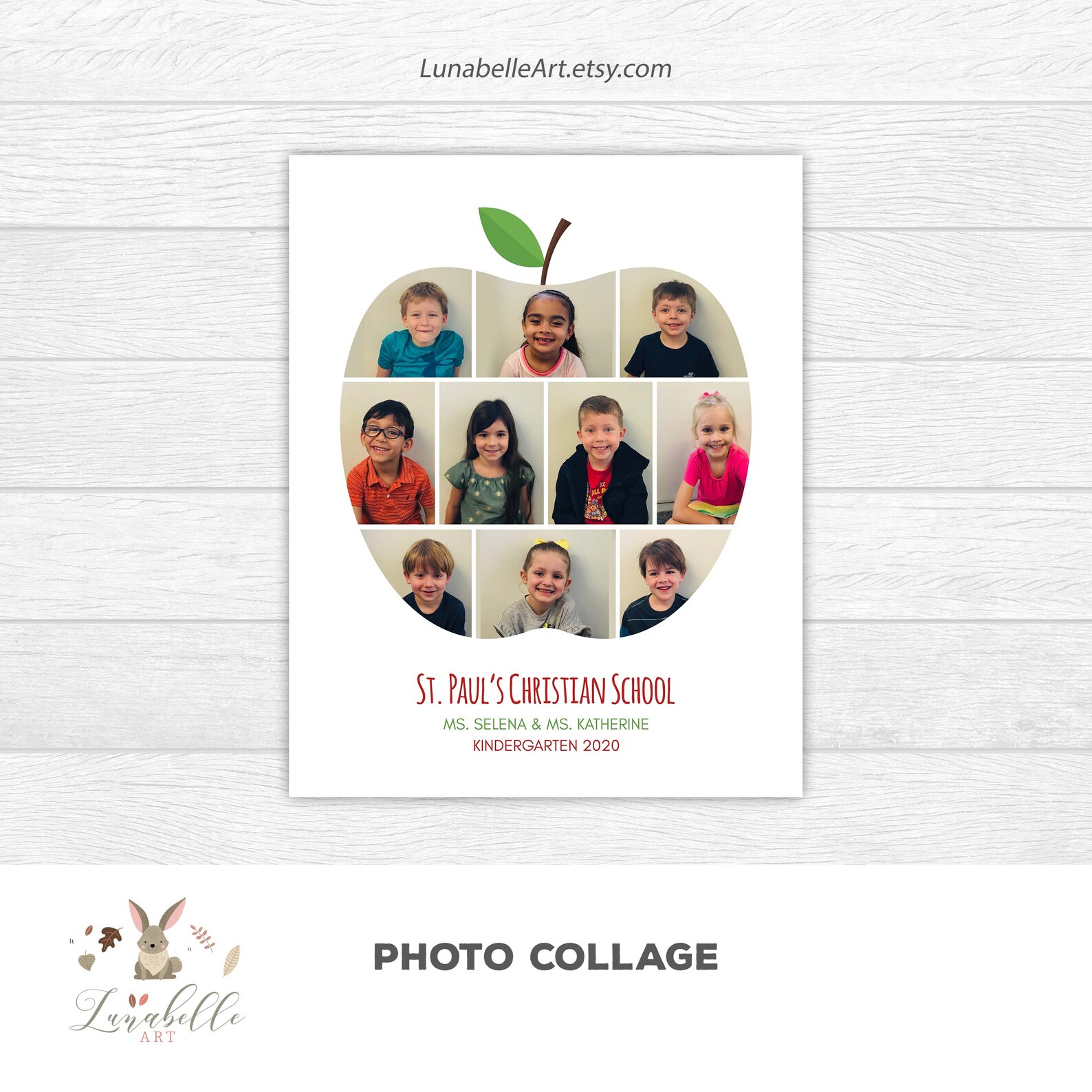 Apple School Photo Collage | School Photo Display | Teachers Gift ...