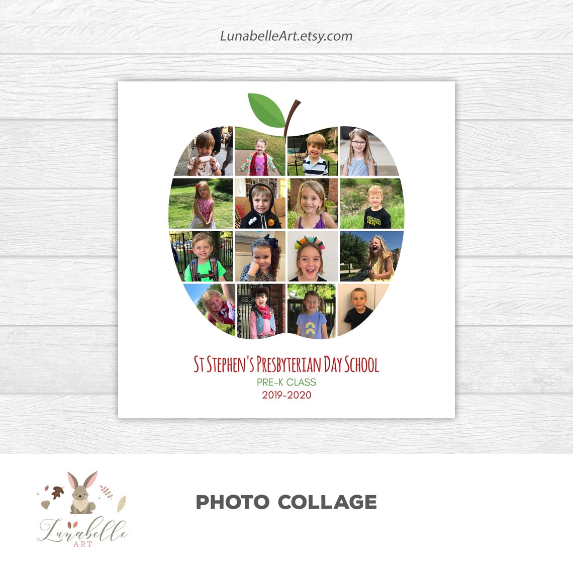 Apple School Photo Collage | School Photo Display | Teachers Gift ...