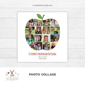Apple School Photo Collage | School Photo Display | Teachers Gift ...